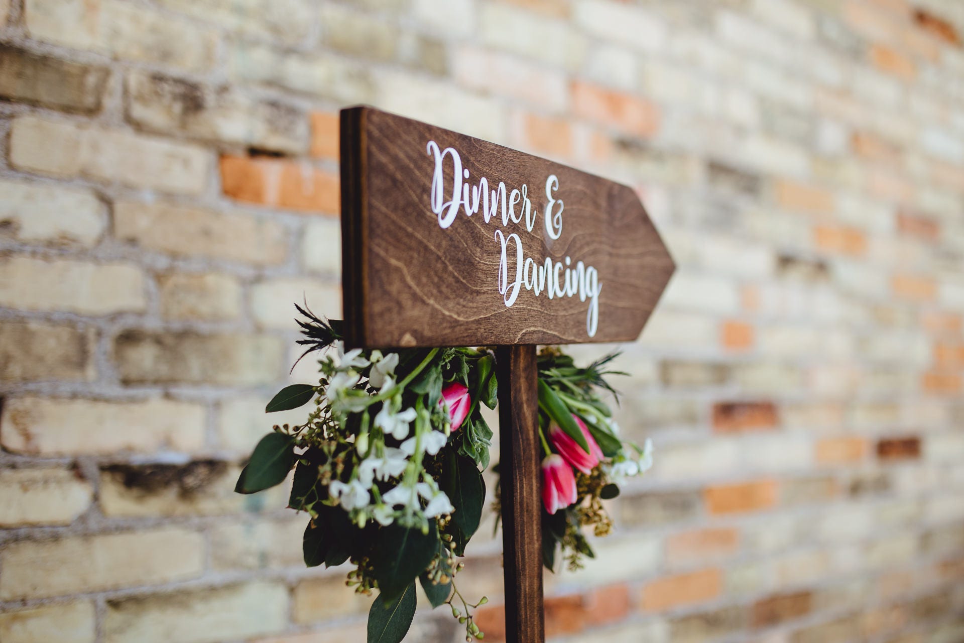 Dinner & Dancing Directional Arrow Sign Rustic Woodland | Etsy