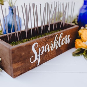 Wedding Sparklers Box, Barn Wood Sparklers Moss Box, Woodland Forest ...