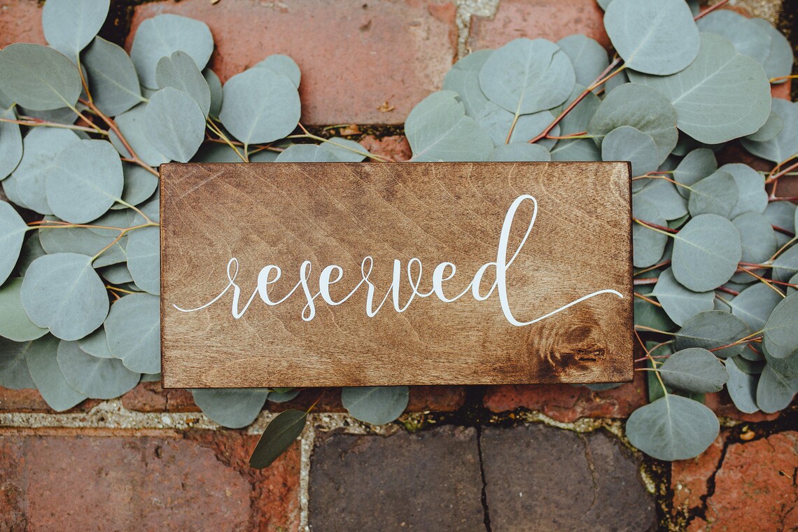 Reserved Sign, Rustic Wedding Theme Reserved Sign, Rustic Theme Wedding ...