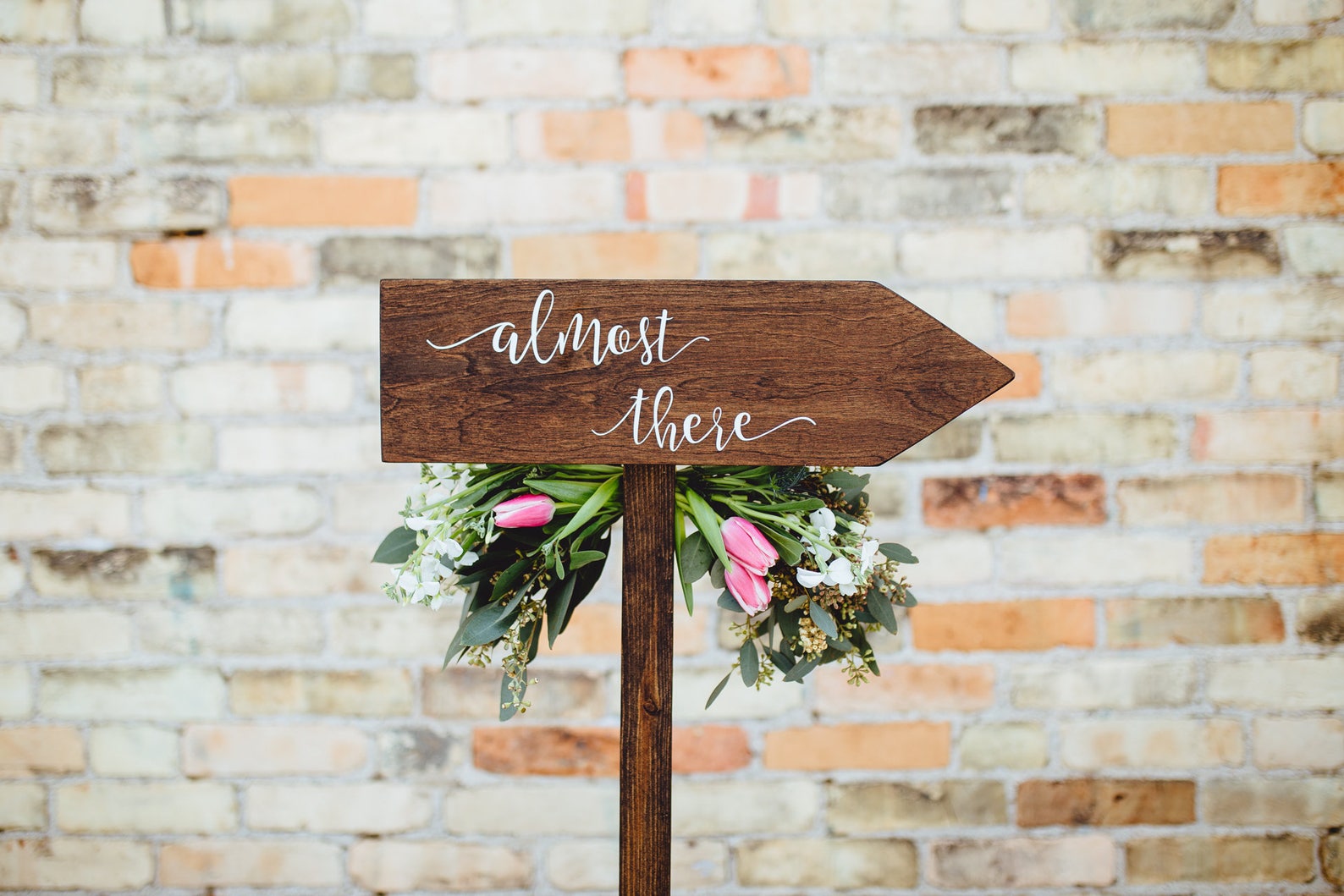 Almost There Directional Arrow Sign With Stake Rustic | Etsy