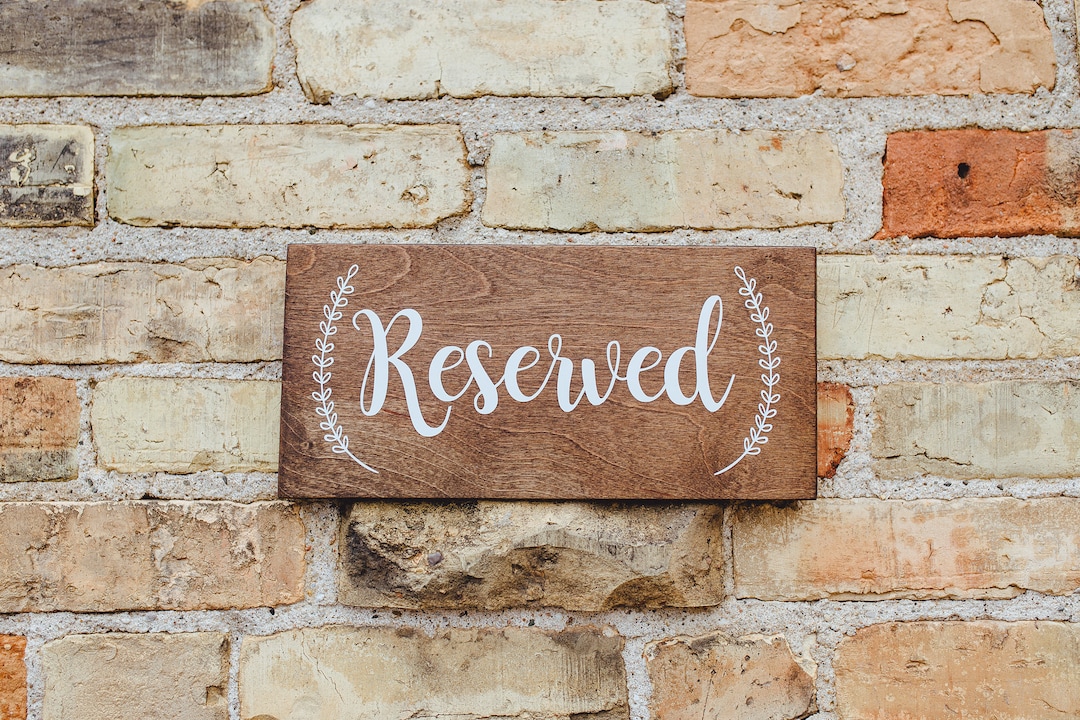 Reserved Sign, Rustic Wedding Theme Reserved Sign, Rustic Theme Wedding ...