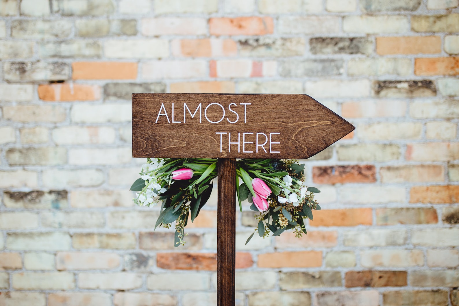 Almost There Directional Arrow Sign With Stake Rustic - Etsy