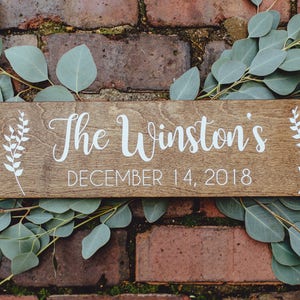 Last Name Rustic Sign, Wedding Date Woodland Sign, Wedding Gift Wood ...