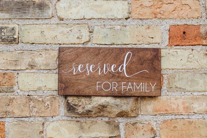 Reserved for Family Sign Rustic Wedding Theme Reserved for - Etsy