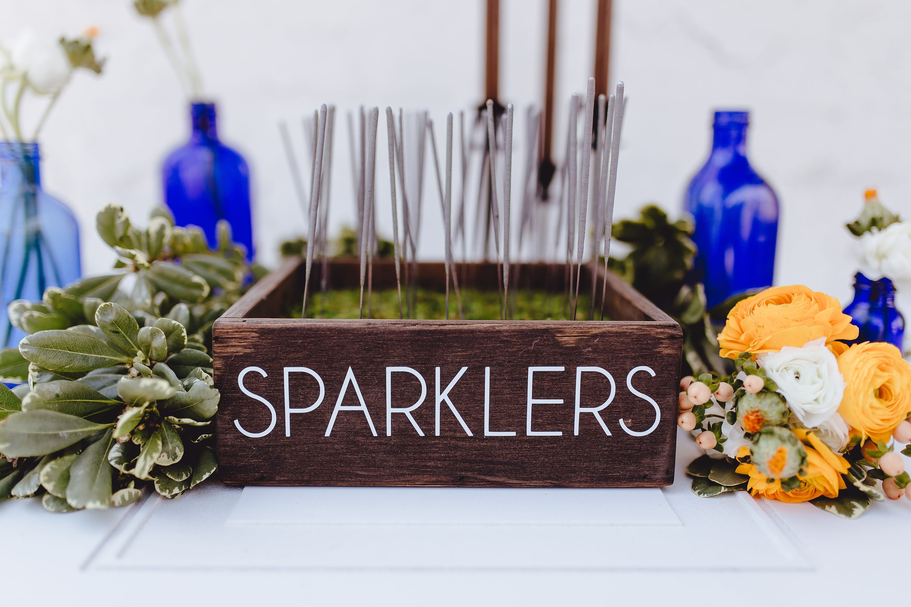 Wedding Sparklers Box Barn Wood Sparklers Moss Box Woodland - Etsy UK