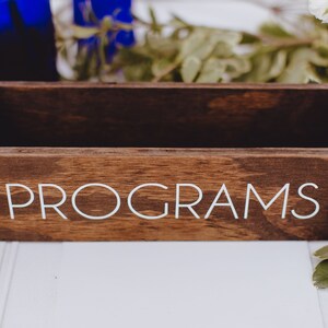 Programs Box, Wood Programs Box, Wood Programs Holder, Wedding Programs ...