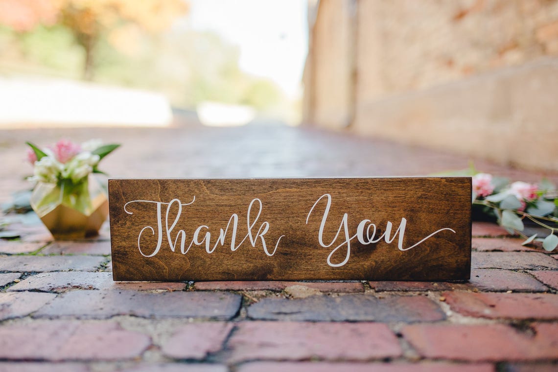 Thank You Rustic Sign, Wedding Woodland Theme Sign, Wedding Wood Sign ...