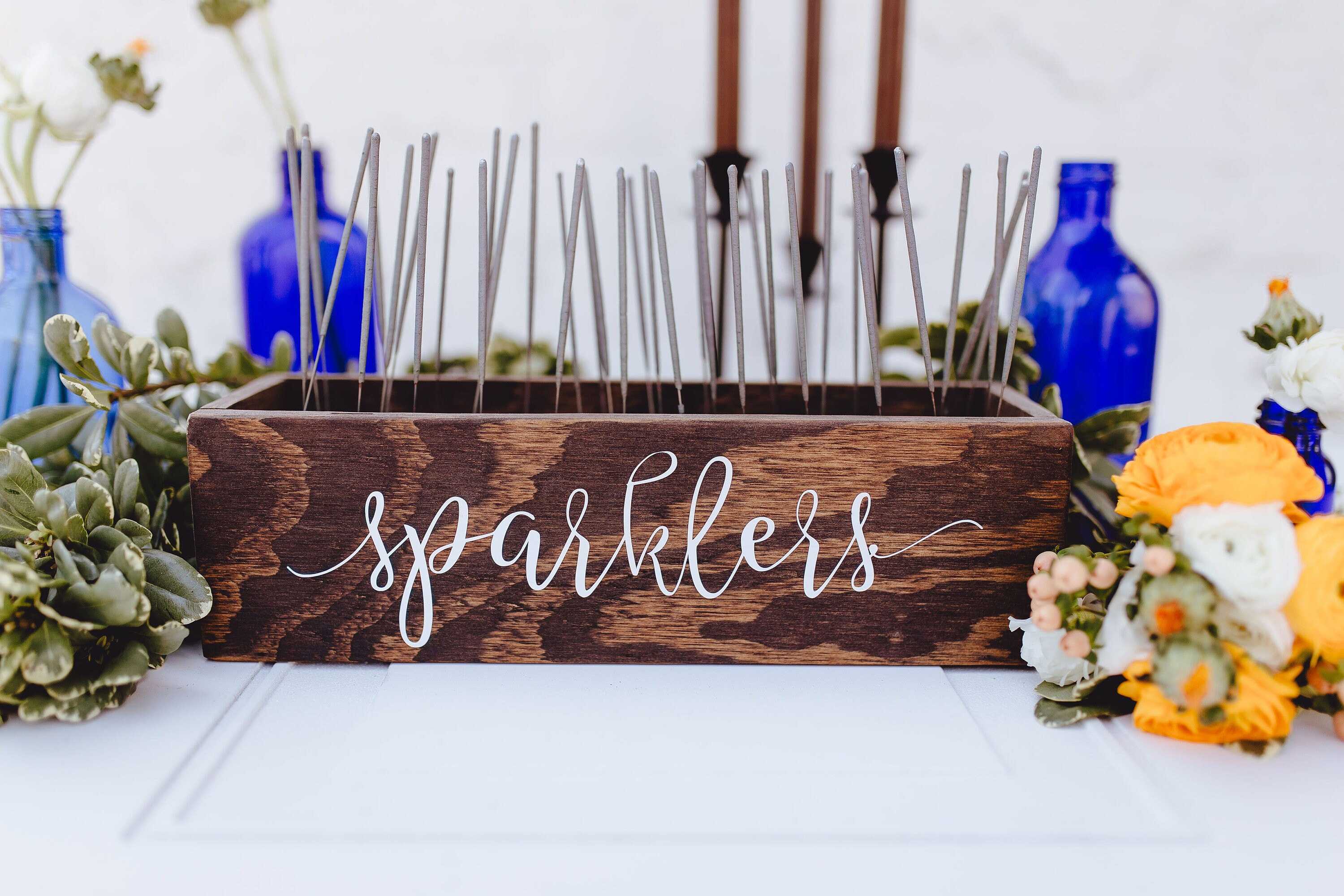 Wedding Sparklers Box, Barn Wood Sparklers Moss Box, Woodland Forest ...