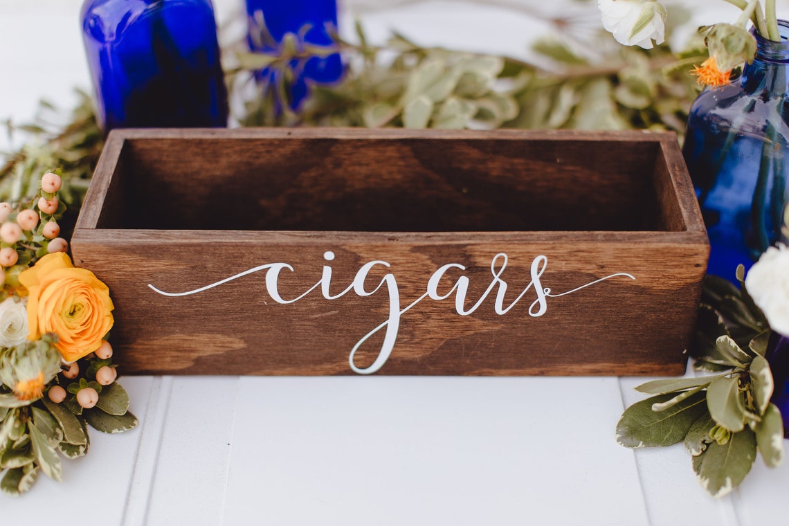 Cigars Box Wedding Cigars Box Rustic Wedding Cigar Box - Etsy