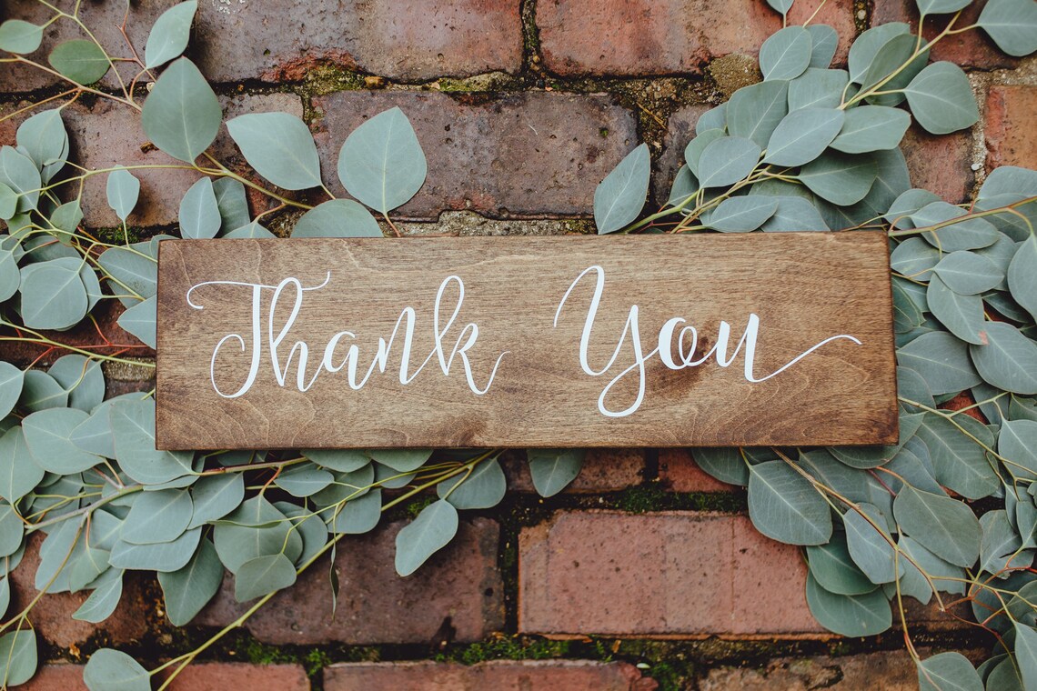 Thank You Rustic Sign, Wedding Woodland Theme Sign, Wedding Wood Sign ...
