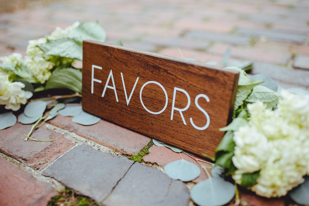 Favors Rustic Wood Wedding Sign, Rustic Theme Wedding Favors Table Sign ...