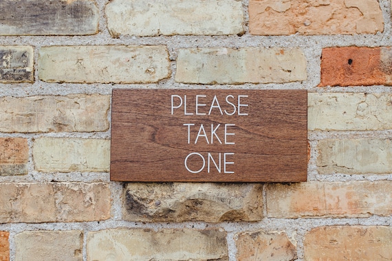 Please Take One Rustic Sign Wedding Favors Wood Sign Wedding | Etsy