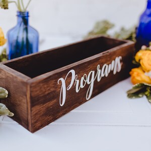 Programs Box, Wood Programs Box, Wood Programs Holder, Wedding Programs ...