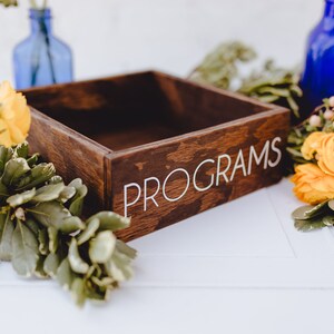 Programs Box, Wood Programs Box, Wood Programs Holder, Wedding Programs ...