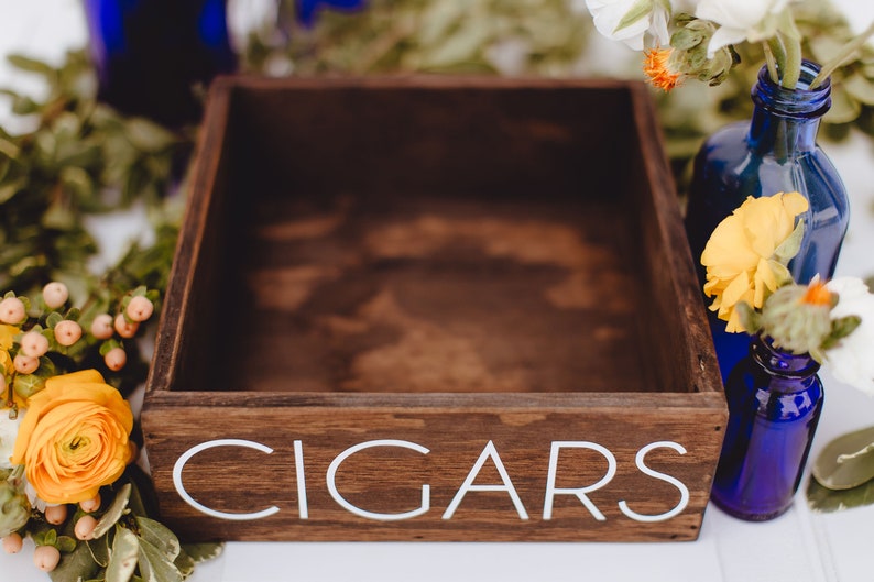 Cigars Box, Wedding Cigars Box, Rustic Wedding Cigar Box, Wedding Cigar ...