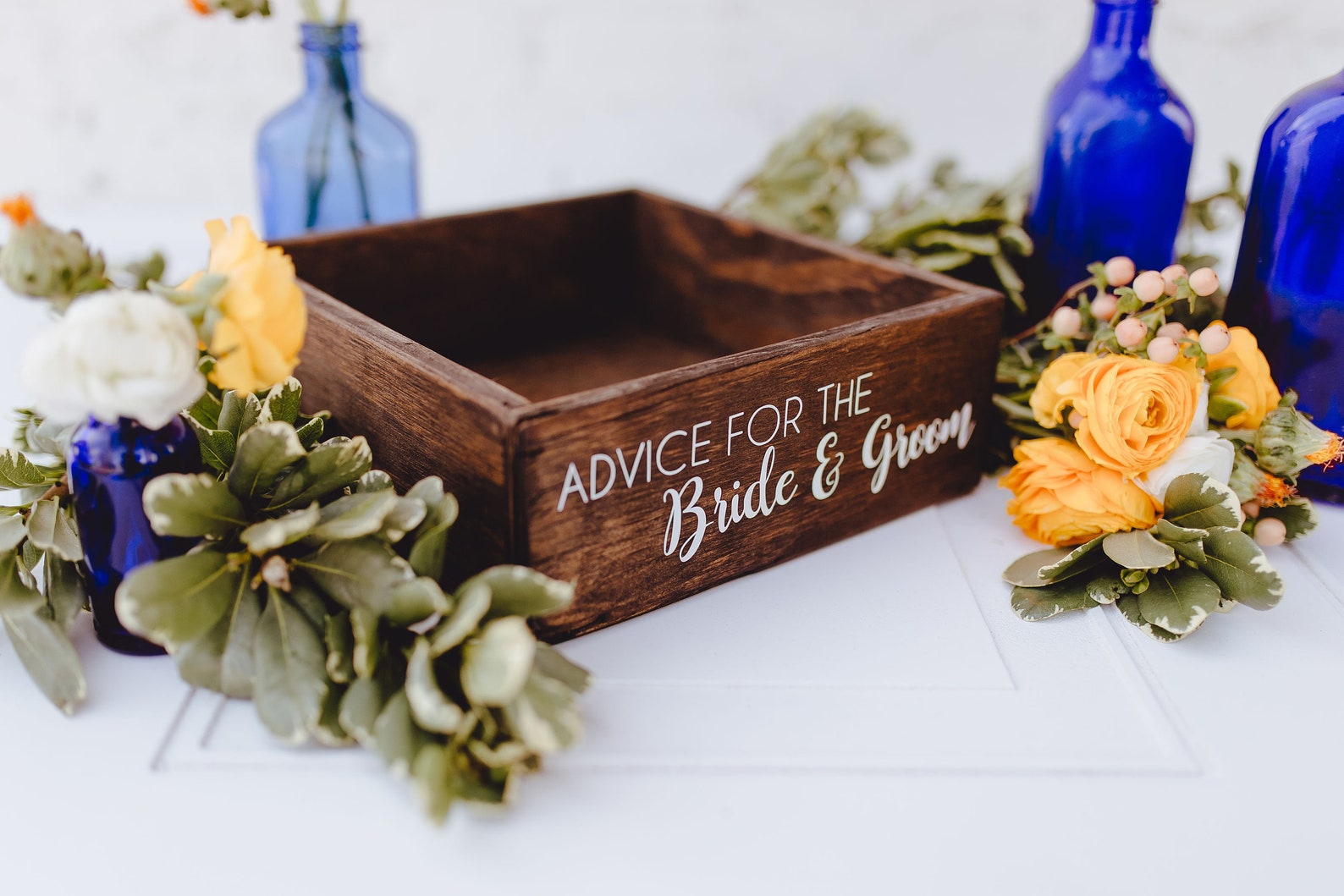 Wedding Advice for the Bride and Groom Box, Advice Well Wishes Love ...