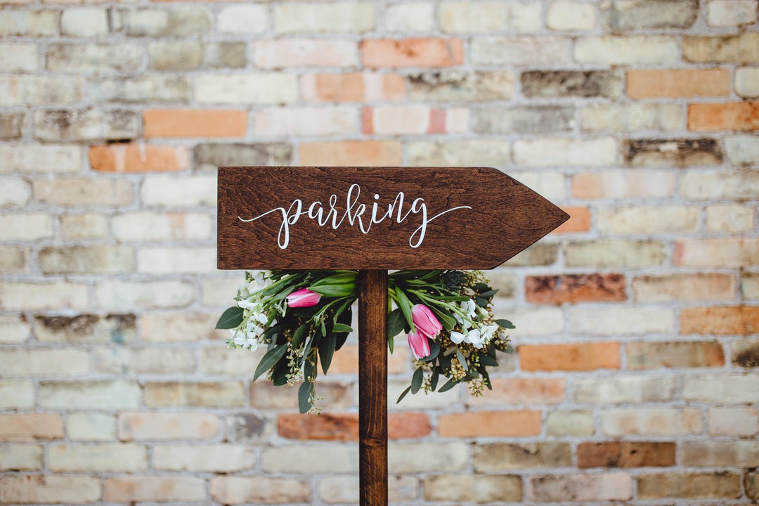 Wedding Parking Directional Arrow Sign, Rustic Woodland Wedding Sign ...
