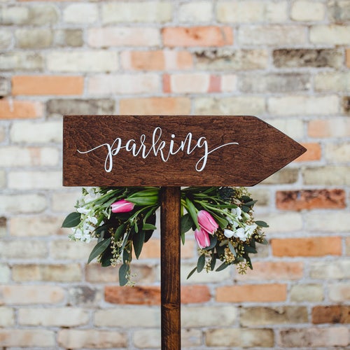 Wedding Parking Directional Arrow Sign Rustic Woodland - Etsy