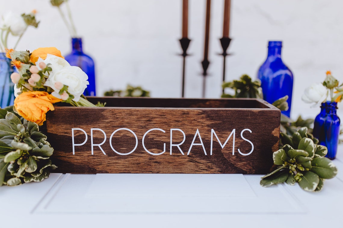 Programs Box Wood Programs Box Wood Programs Holder Wedding - Etsy