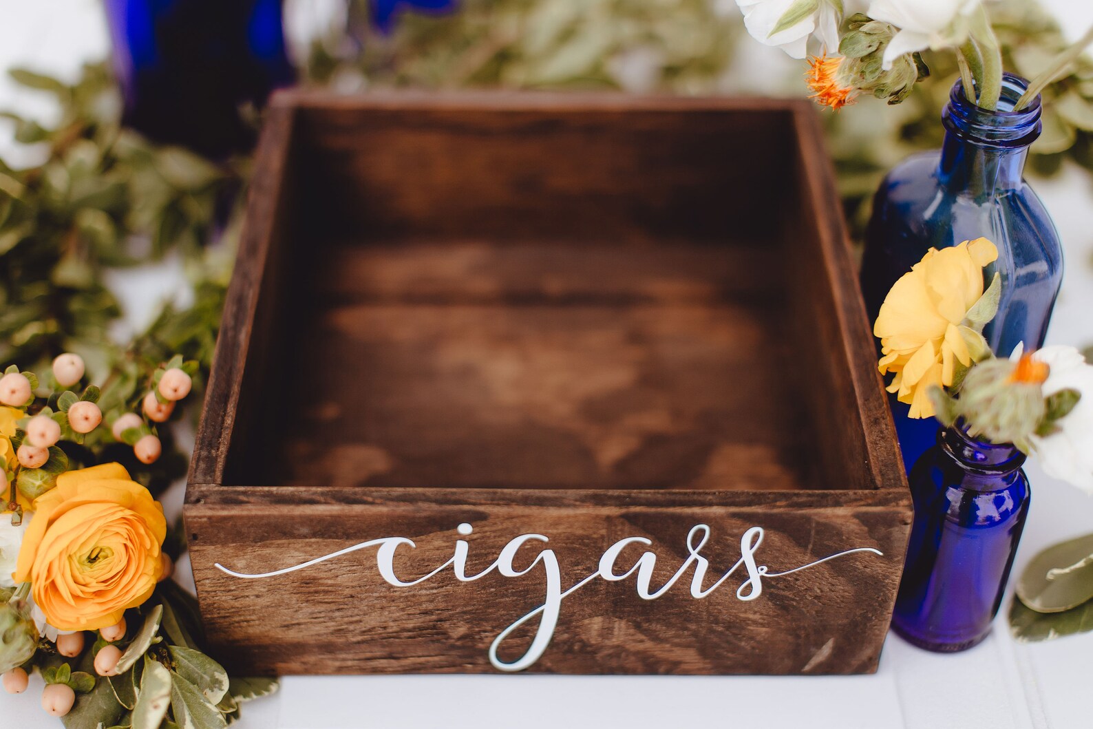 Cigars Box, Wedding Cigars Box, Rustic Wedding Cigar Box, Wedding Cigar ...