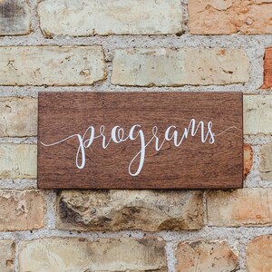Programs Rustic Wedding Sign, Rustic Wedding Programs Sign, Rustic Wood ...