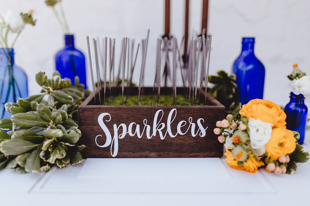 Wedding Sparklers Box, Barn Wood Sparklers Moss Box, Woodland Forest ...