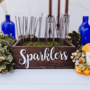Wedding Sparklers Box, Barn Wood Sparklers Moss Box, Woodland Forest ...