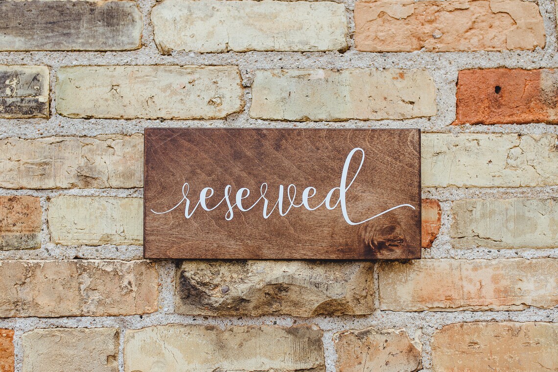 Reserved Sign, Rustic Wedding Theme Reserved Sign, Rustic Theme Wedding ...