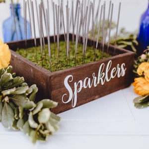 Wedding Sparklers Box, Barn Wood Sparklers Moss Box, Woodland Forest ...
