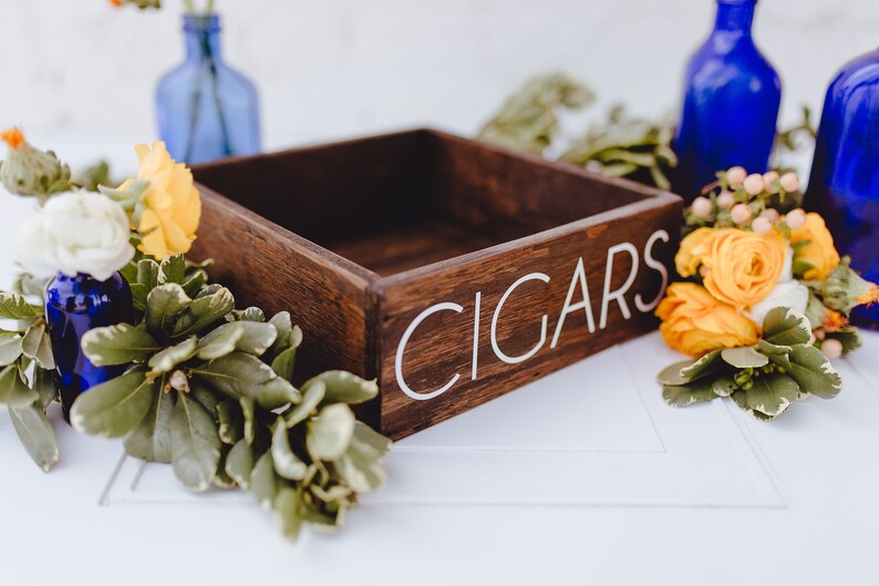 Cigars Box, Wedding Cigars Box, Rustic Wedding Cigar Box, Wedding Cigar ...