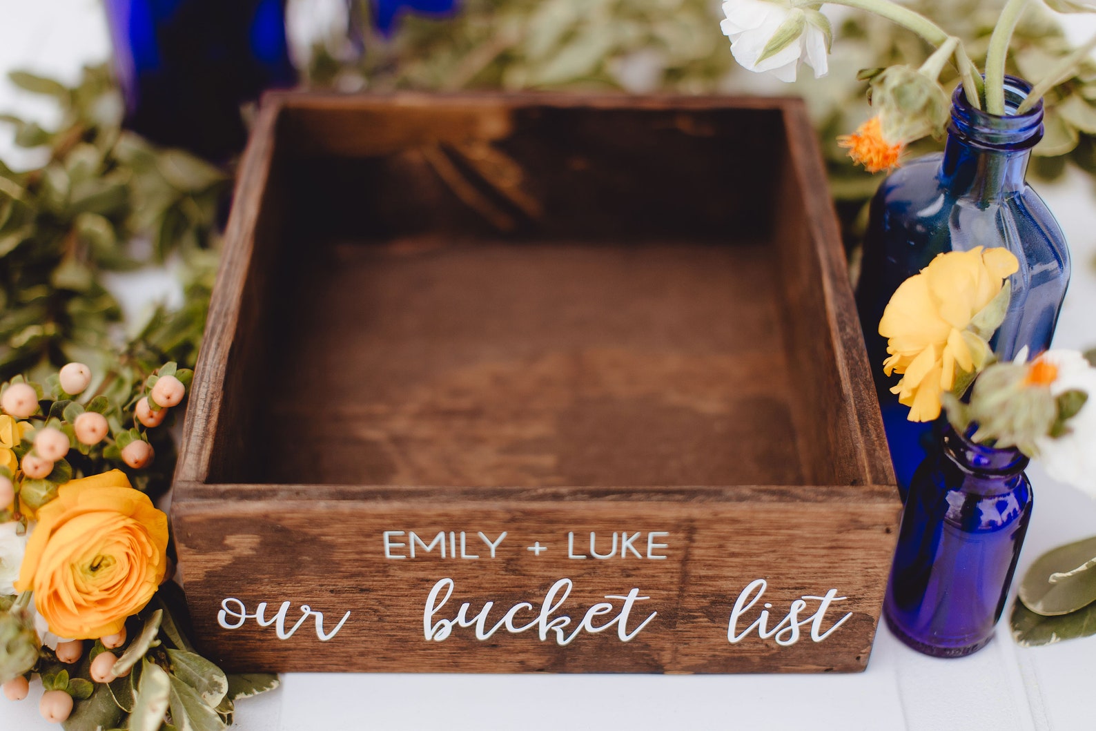 Wedding Bucket List Rustic Box, Rustic Wedding Bucket List Chic Box ...