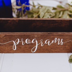 Programs Box, Wood Programs Box, Wood Programs Holder, Wedding Programs ...