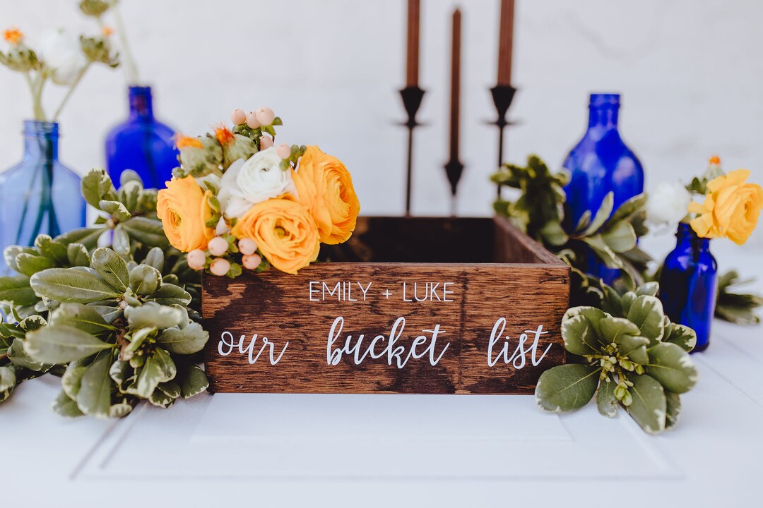 Wedding Bucket List Rustic Box, Rustic Wedding Bucket List Chic Box ...