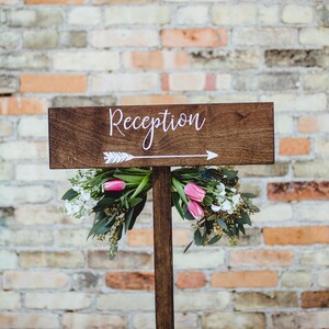 Reception Arrow Sign With Stake, Wedding Reception Rustic Wood Arrow ...