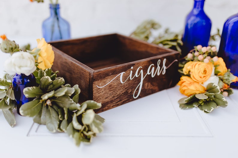 Cigars Box, Wedding Cigars Box, Rustic Wedding Cigar Box, Wedding Cigar ...