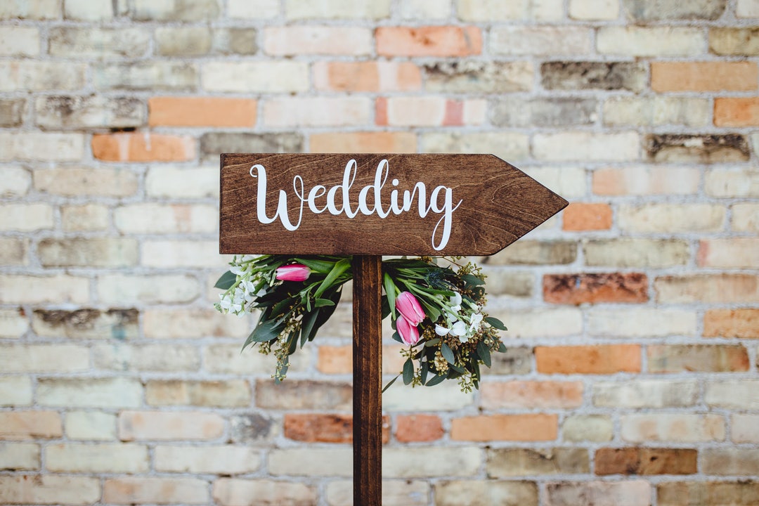Wedding Rustic Wood Wedding Arrow With Stake, Rustic Wedding Wood Sign ...