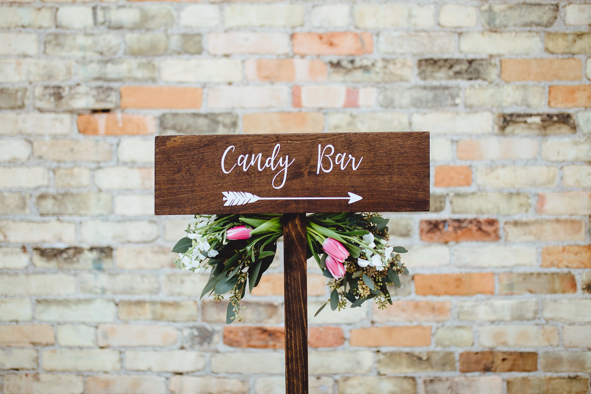 Wedding Candy Bar Directional Arrow Sign, Rustic Woodland Wedding Sign ...