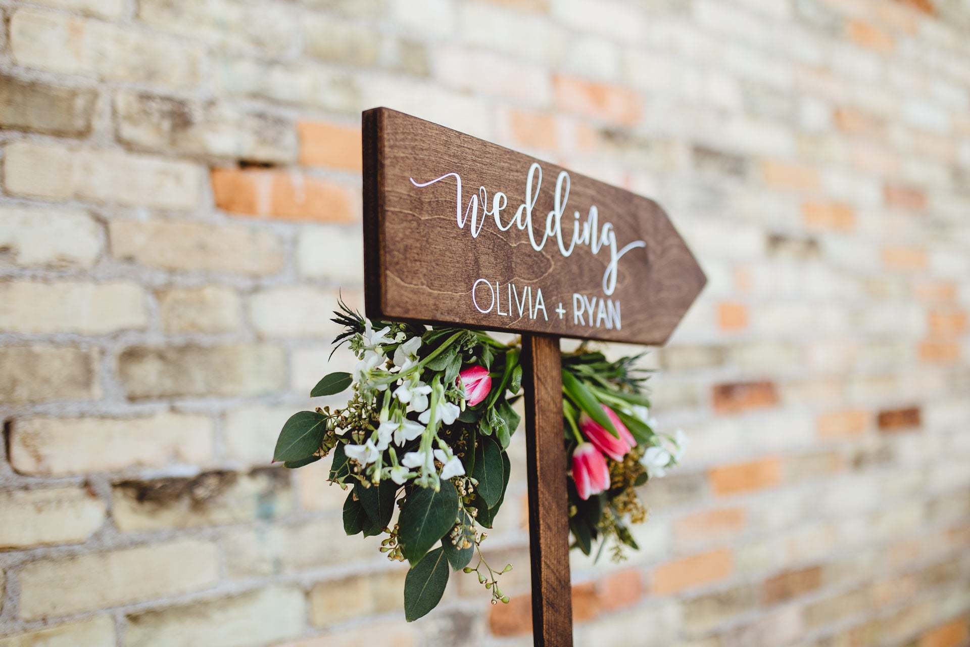 Personalized Wedding Rustic Wood Wedding Arrow With Stake | Etsy