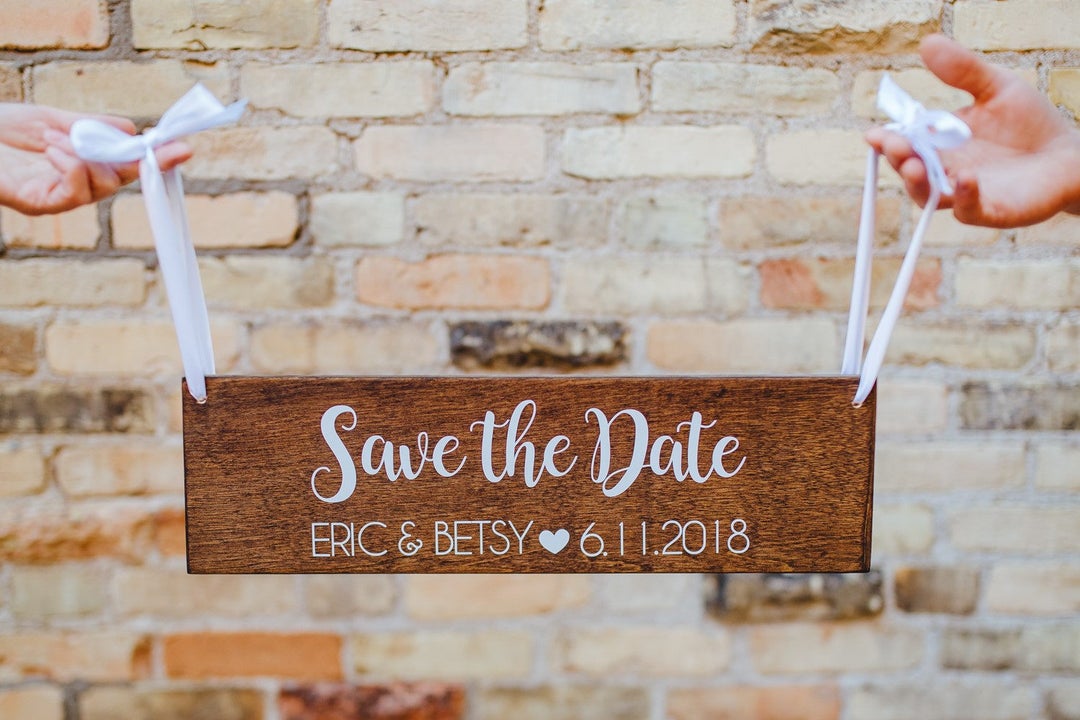 Save the Date Wedding Rustic Sign, Photo Prop Wedding Date Woodland ...
