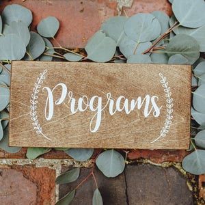 Programs Rustic Wedding Sign, Rustic Wedding Programs Sign, Rustic Wood ...