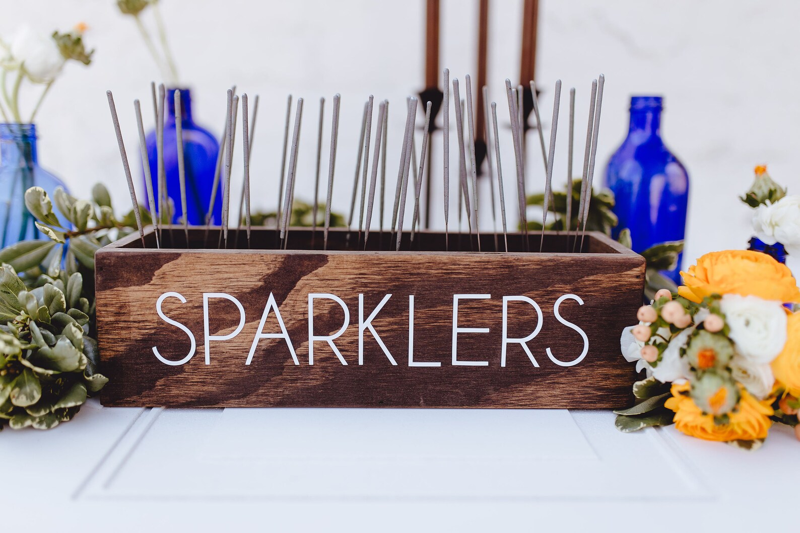 Wedding Sparklers Box Barn Wood Sparklers Moss Box Woodland | Etsy