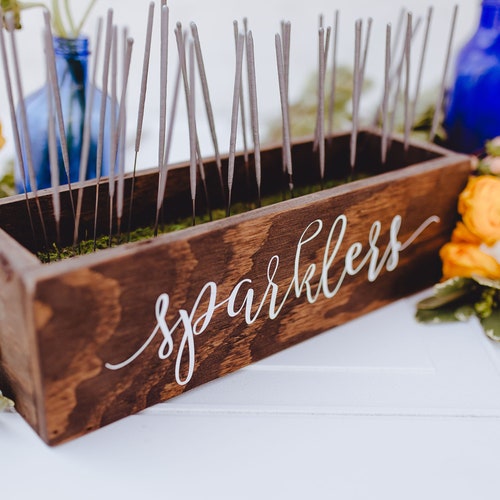 Wedding Sparklers Box Barn Wood Sparklers Moss Box Woodland - Etsy
