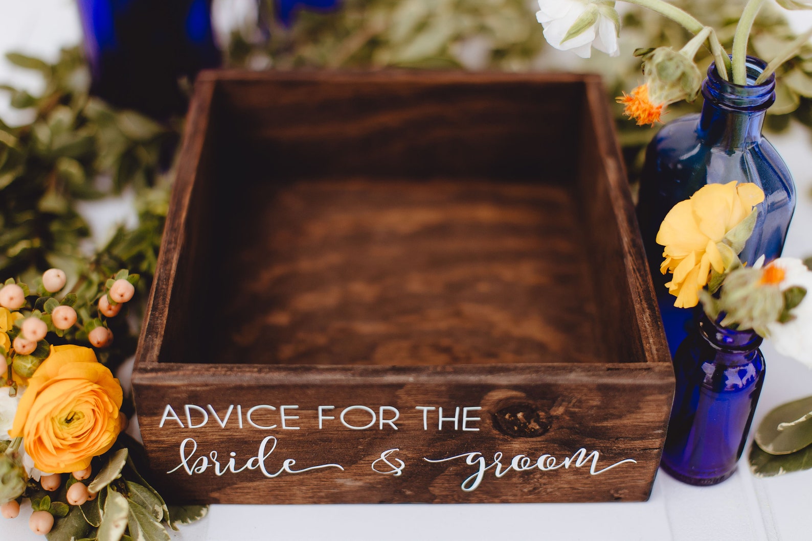 Wedding Advice for the Bride and Groom Box, Advice Well Wishes Love ...