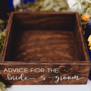 Wedding Advice for the Bride and Groom Box, Advice Well Wishes Love ...