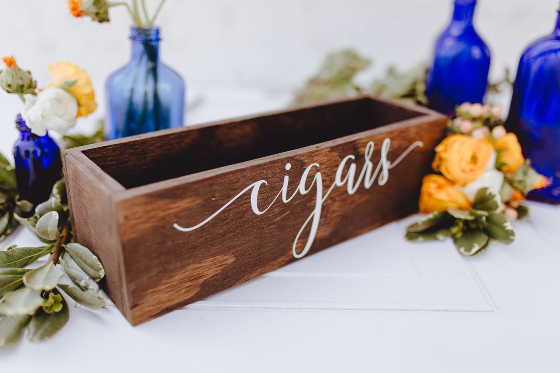 Cigars Box Wedding Cigars Box Rustic Wedding Cigar Box - Etsy