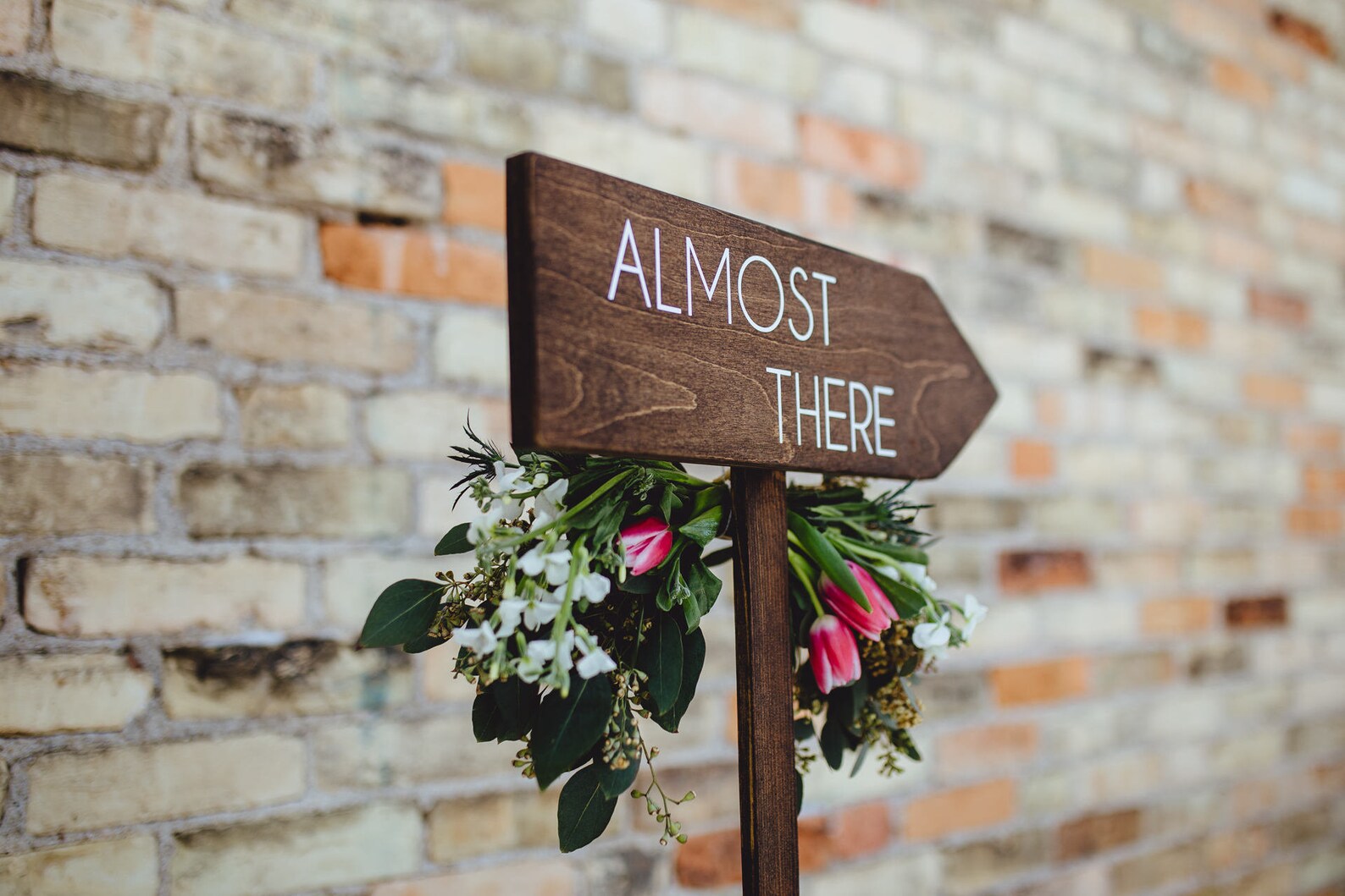 Almost There Directional Arrow Sign With Stake Rustic - Etsy