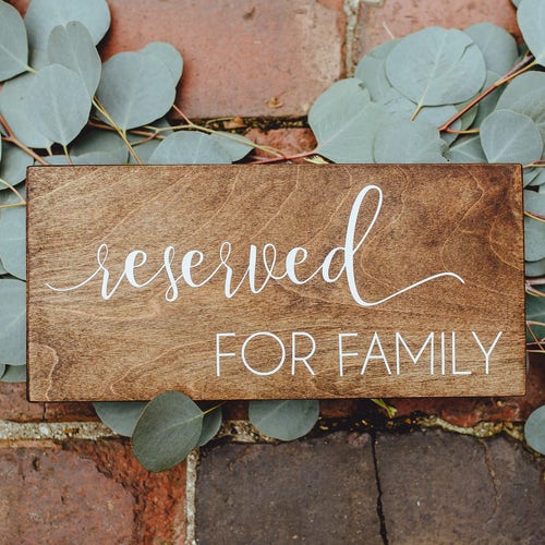 Reserved for Family Sign Rustic Wedding Theme Reserved for - Etsy