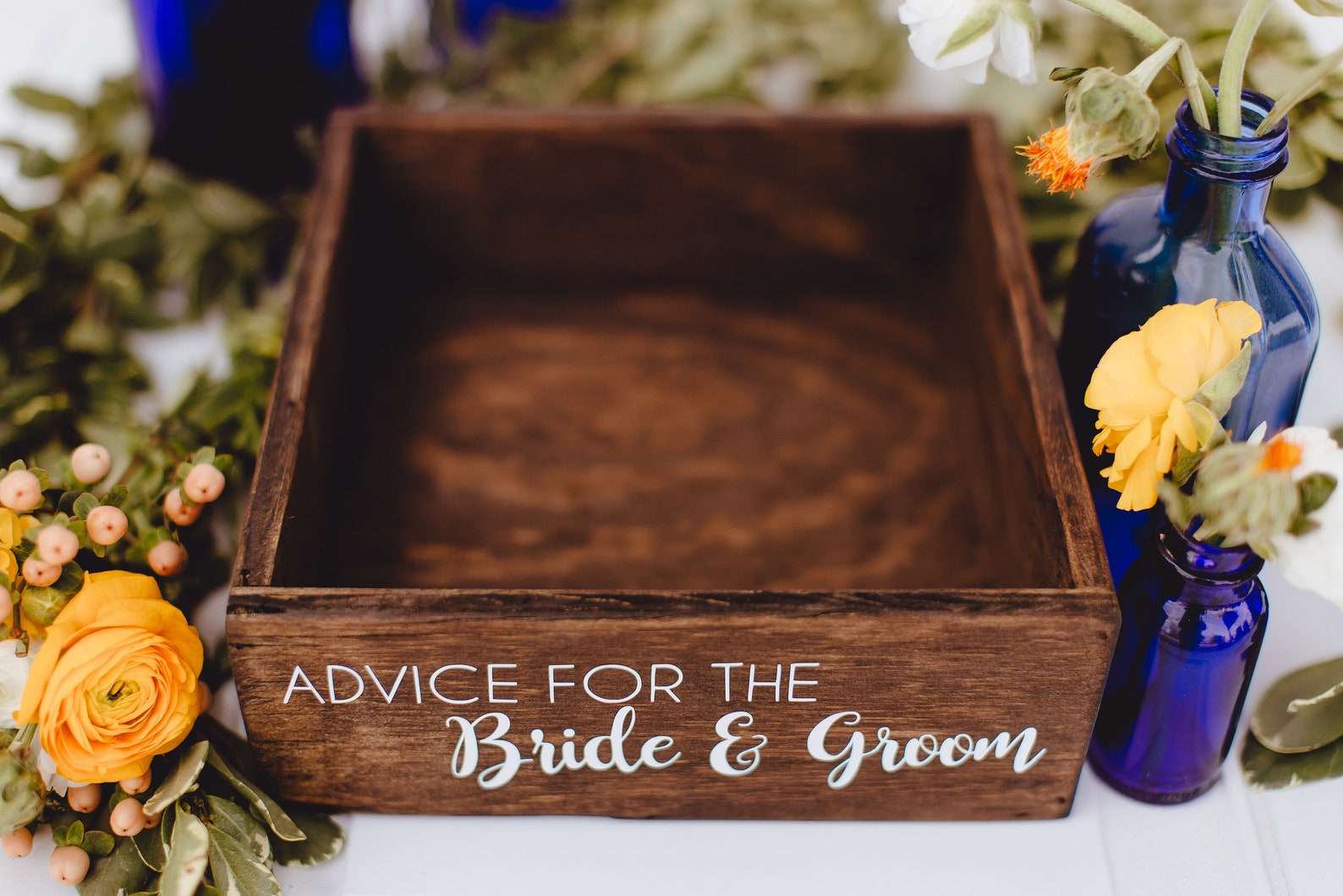 Wedding Advice for the Bride and Groom Box, Advice Well Wishes Love ...
