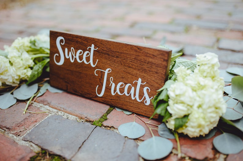 Sweet Treats Rustic Wedding Sign Wedding Desserts Wood Sign | Etsy