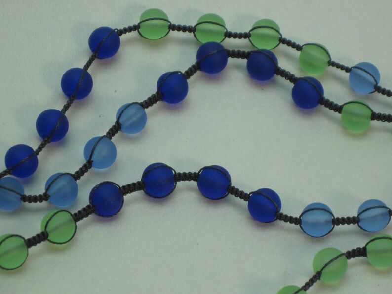 Macrame Paua Abalone Shell Sea Glass 26 Inch Necklace - Etsy